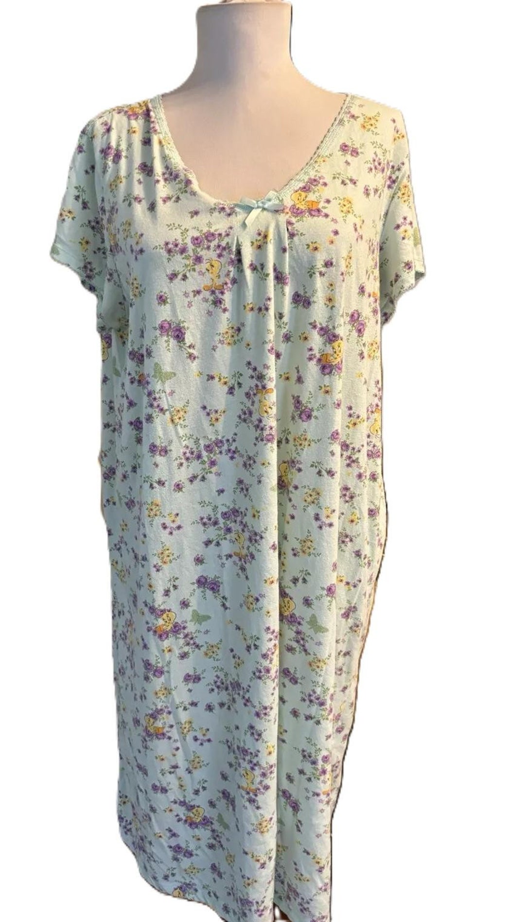M Vintage Looney Tunes Tweety Bird Nightgown Nightdress Knit soft T ...