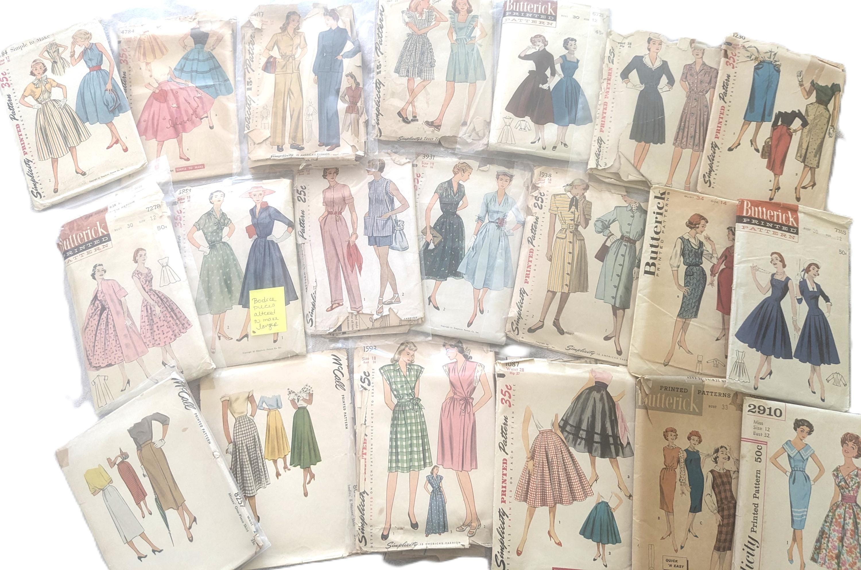 1940s/50s Vintage Sewing Pattern Simplicity 4117 4376 2000 1212 4784 ...