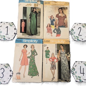 1970s Vintage Sewing Pattern Simplicity 5466 6156 9676 7211 6518 8746 6839 9080 5419 8745 6984 ...