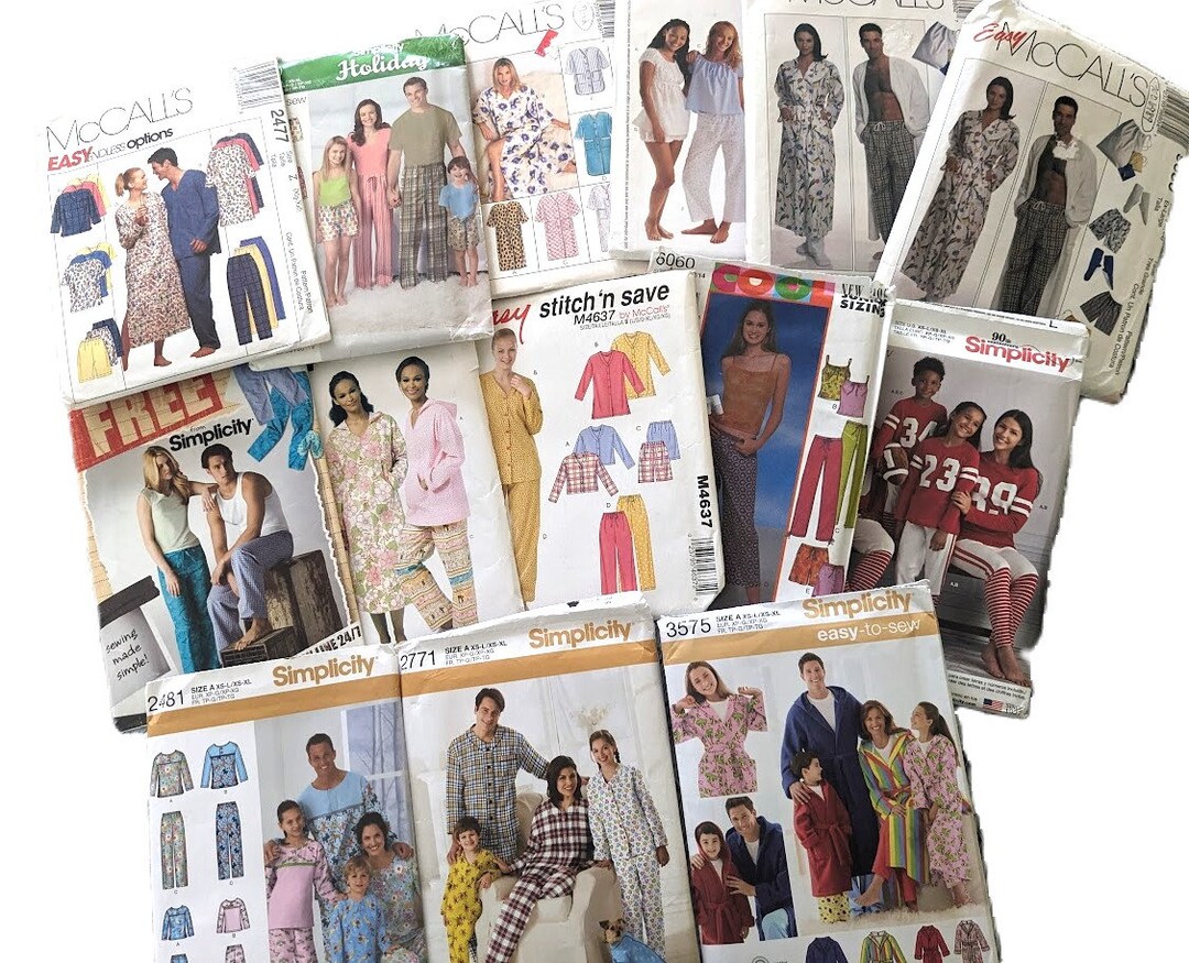 UC FF Pajamas Sewing Pattern Mccalls 6318 3854 8569 9680 2477 4637 4099 ...