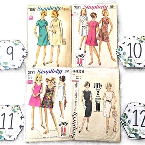B34 1960s Sewing Pattern Simplicity 3382 7161 7807 7072 4423 4125 7671 ...