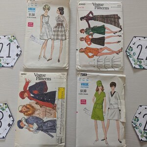 UNCUT Vintage Vogue Sewing Pattern 8234 8105 7759 9253 8177 9224 8244 ...