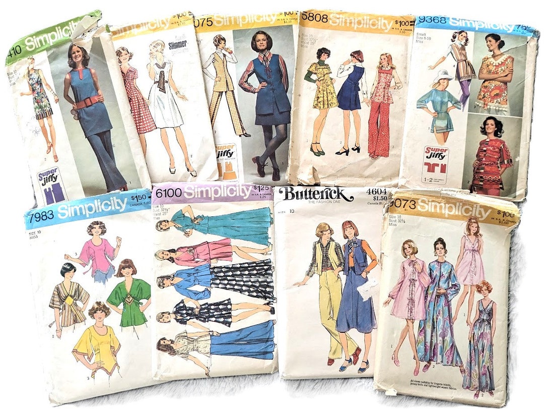 B32.5 Vintage 1970s Sewing Pattern Simplicity 9368 6100 9410 9073 5808 ...