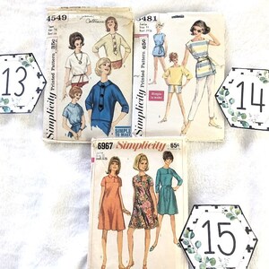 10-18 1960s Vintage Sewing Pattern Mccalls 8579 9258 2365 8020 9498 ...