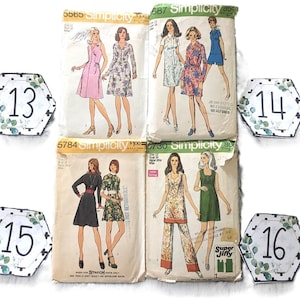 B34 1970s Sewing Pattern Simplicity 9073 7049 5792 7959 9514 7391 6964 ...