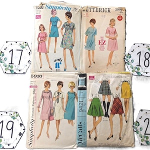 1960s Vintage Sewing Pattern Mccalls 9374 6276 7159 9421 Simplicity ...