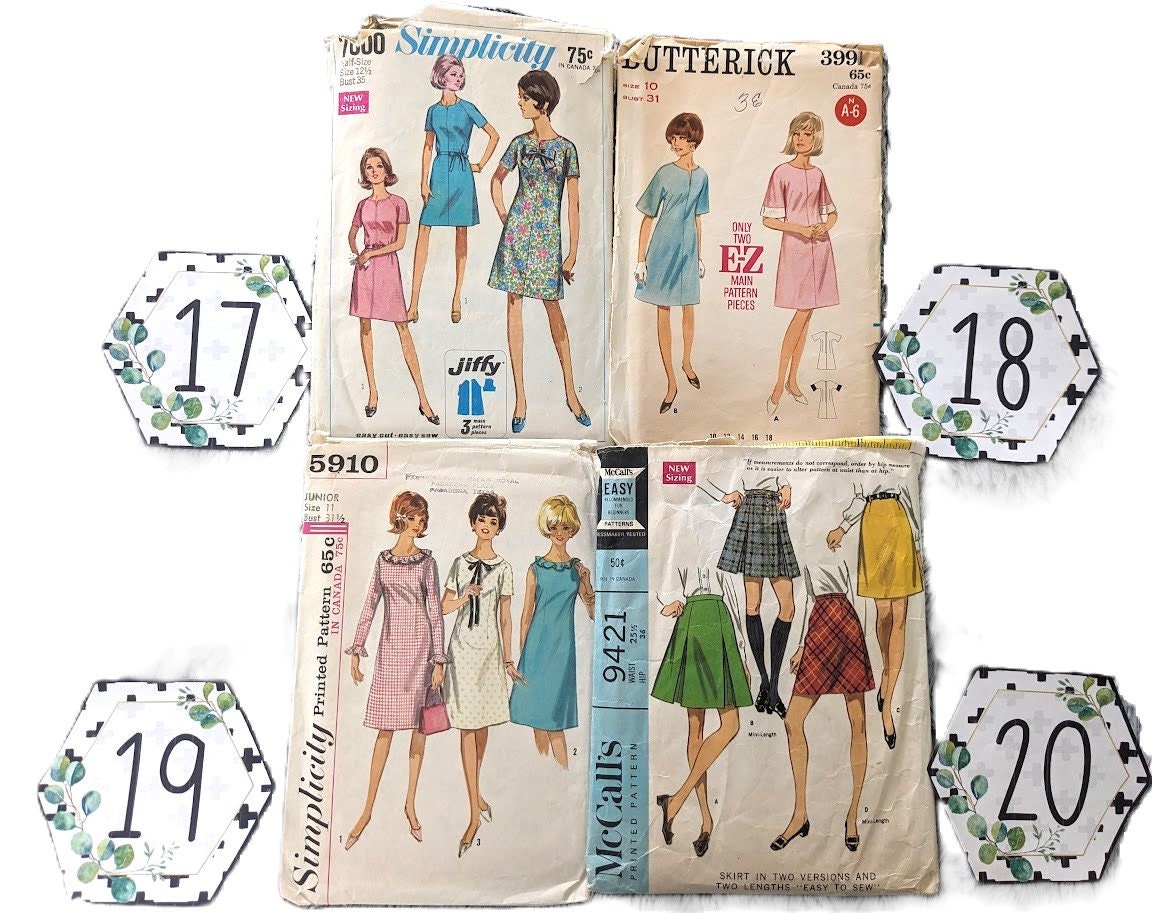 1960s Vintage Sewing Pattern Mccalls 9374 6276 7159 9421 Simplicity ...