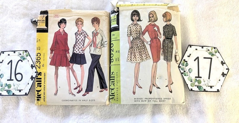 10-18 1960s Vintage Sewing Pattern Mccalls 8337 9258 2365 8020 ...
