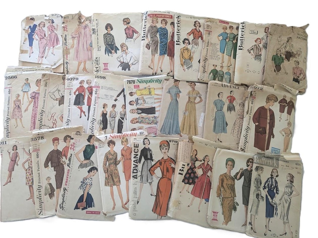 1950/60s Vintage Sewing Pattern Mccalls 7635 6977 7919 Butterick 8369 ...