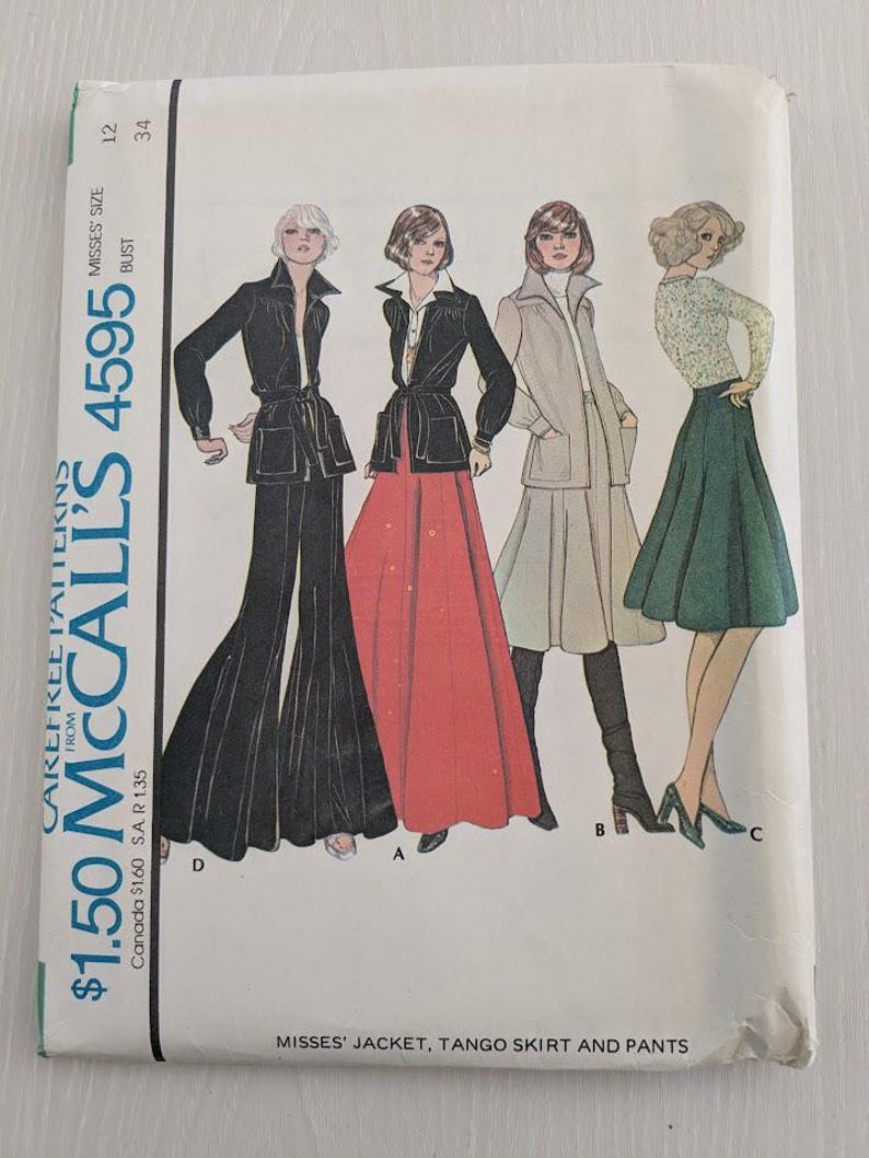 1970s Vintage Sewing Pattern Butterick 6536 6025 5798 Simplicity 6452 ...