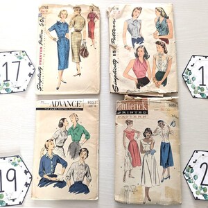 1950s Vintage Sewing Pattern Butterick6713 8615 4878 Vogue 4785 4867 ...