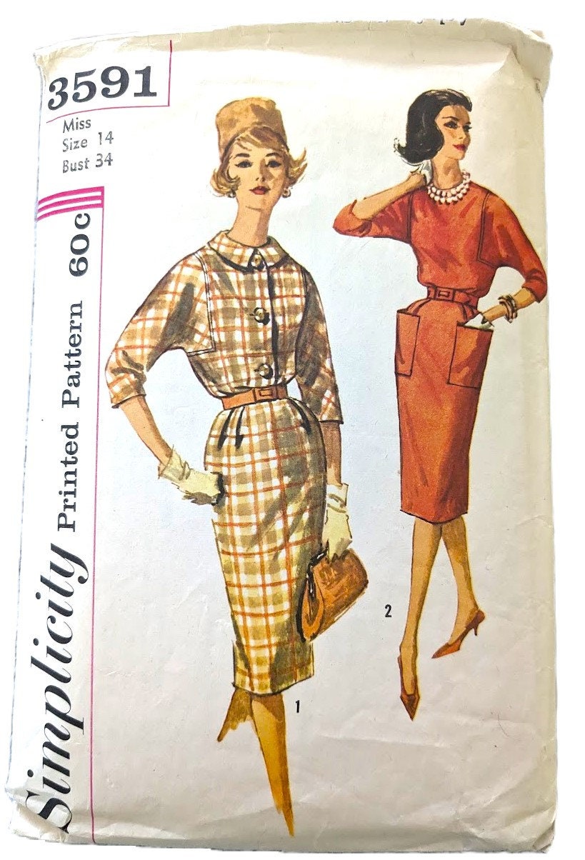 1950s/60s Vintage Sewing Pattern Simplicity 2600 4336 3591 3663 Mccalls ...