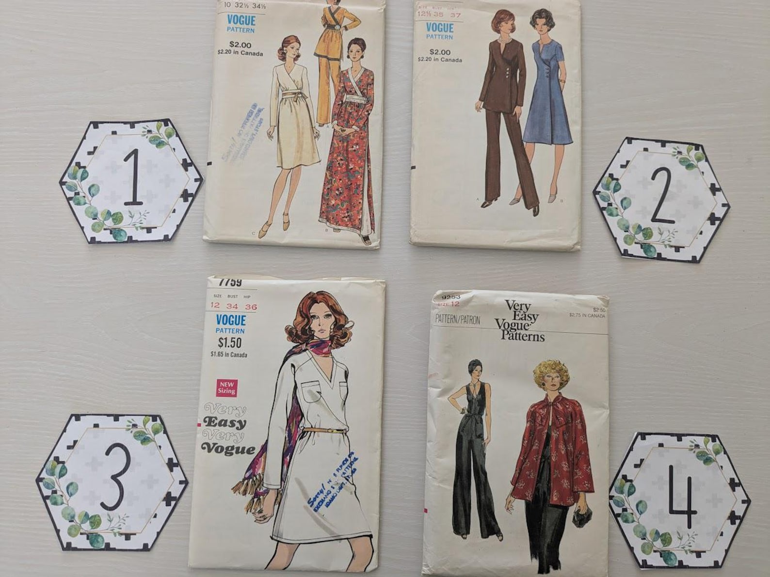 UNCUT Vintage Vogue Sewing Pattern 8234 8105 7759 9253 8177 9224 8244 ...