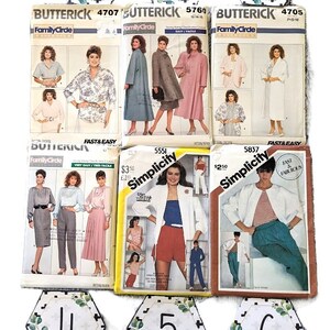 UC 1980s Vintage Sewing Pattern Butterick 4707 5760 4206 6455 4296 6391 ...