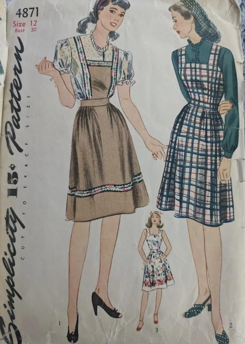 1950/40s Vintage Sewing Pattern Butterick 4145 3210 4923 Simplicity ...