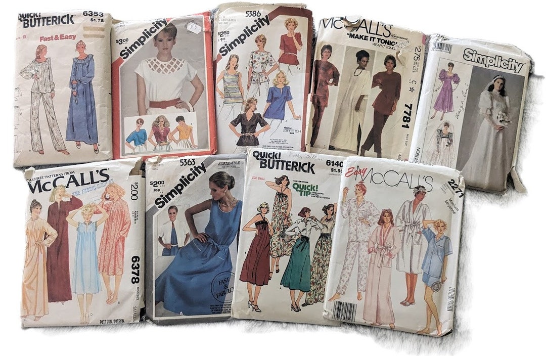 Vintage 1980s Sewing Pattern Butterick 6353 6140 4482 Simplicity 8426 ...