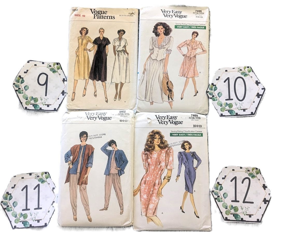 Vintage Vogue Sewing Pattern 7032 7496 8402 7469 9709 9733 7074 7454 ...