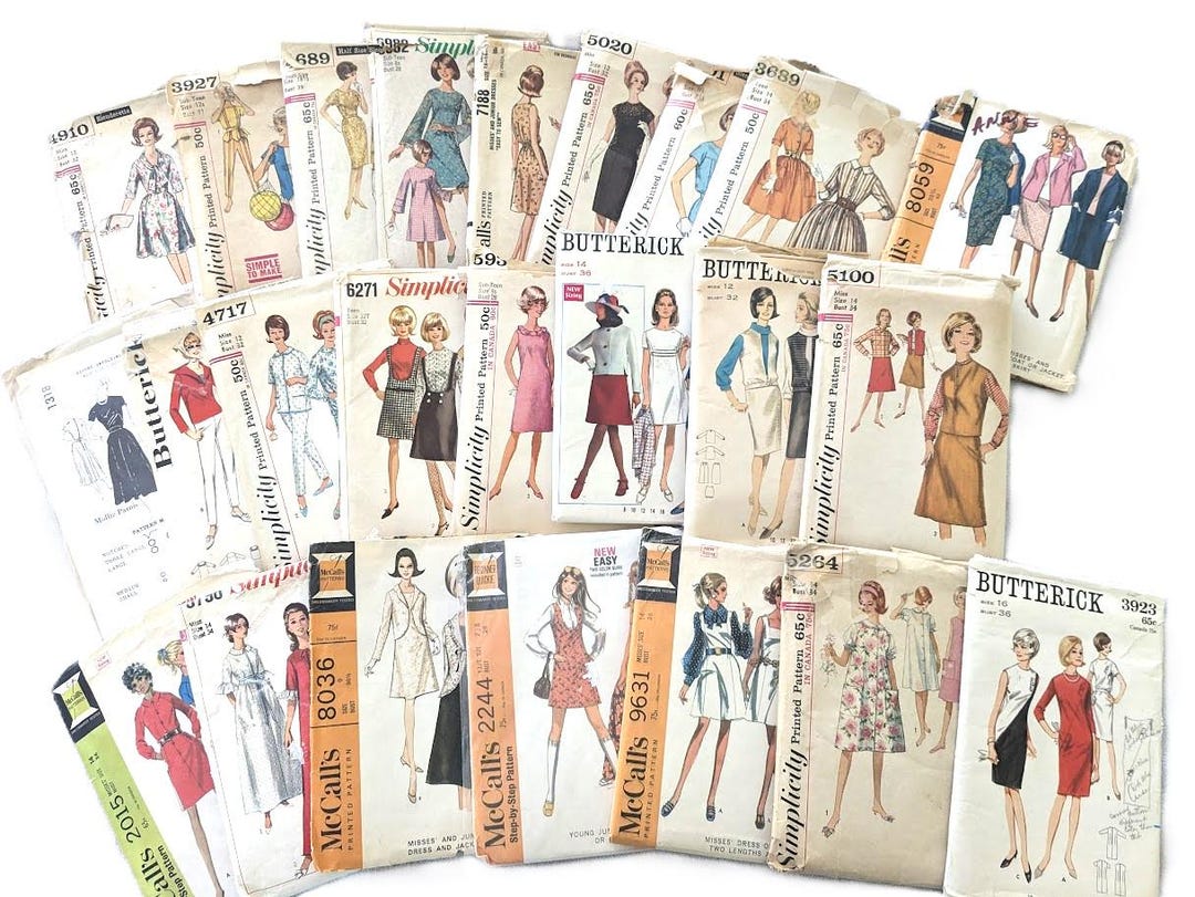 1960s Vintage Sewing Pattern Mccalls 8036 2244 8059 8395 Simplicity ...