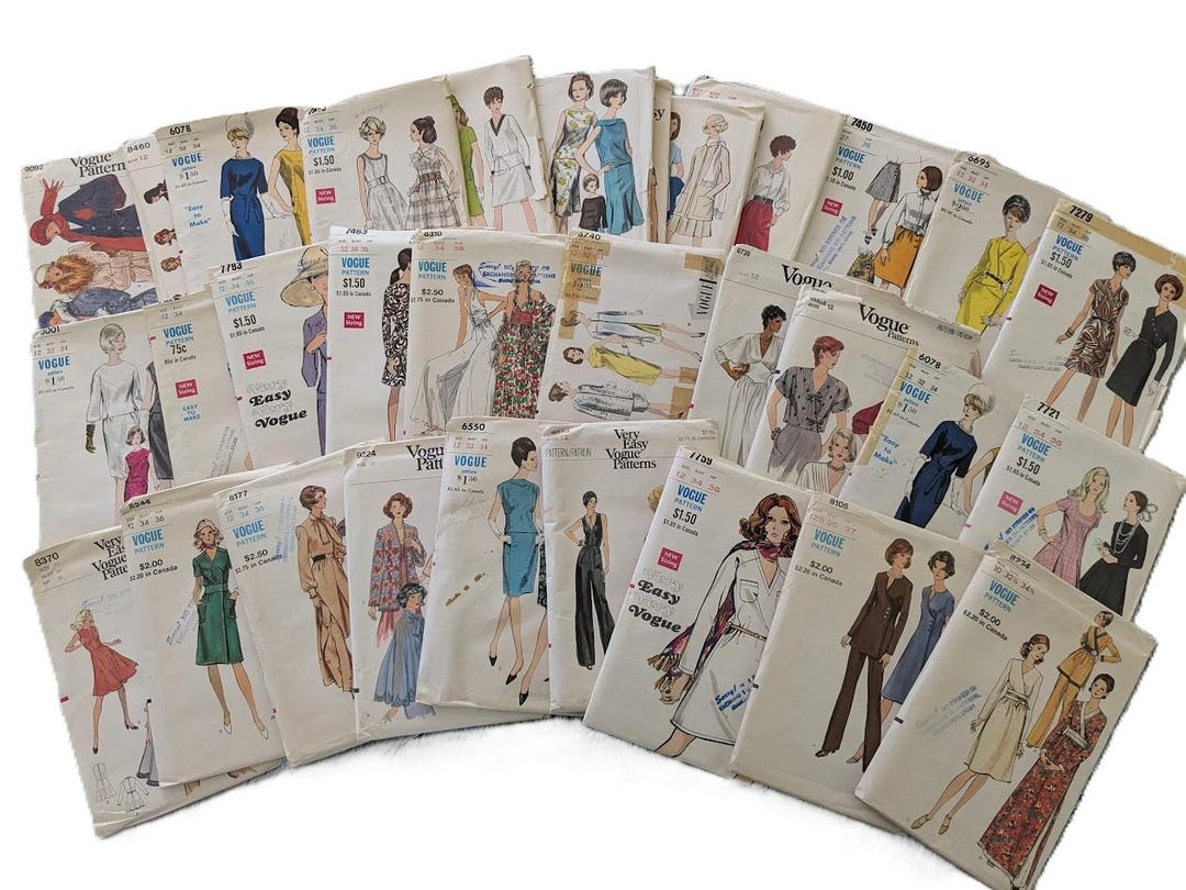 UNCUT Vintage Vogue Sewing Pattern 8234 8105 7759 9253 8177 9224 8244 ...