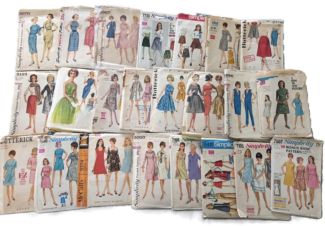 1960s Vintage Sewing Pattern Mccalls 9374 6276 7159 9421 Simplicity ...