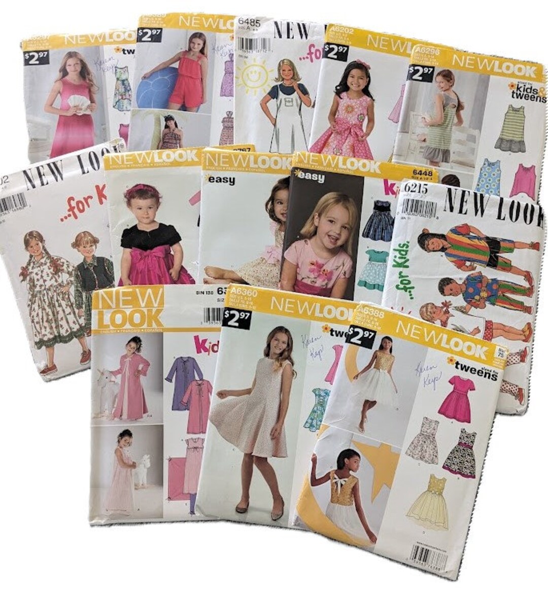 UNCUT New Look Baby Toddler Children's Tween Sewing Pattern 6202 6389 ...