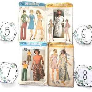 B34 1970s Sewing Pattern Simplicity 9073 7049 5792 7959 9514 7391 6964 ...
