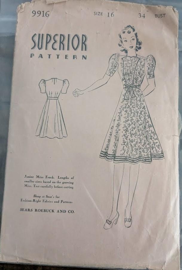 1940s Vintage Sewing Pattern American Weekly 3748 Simplicity 2095 2808 ...