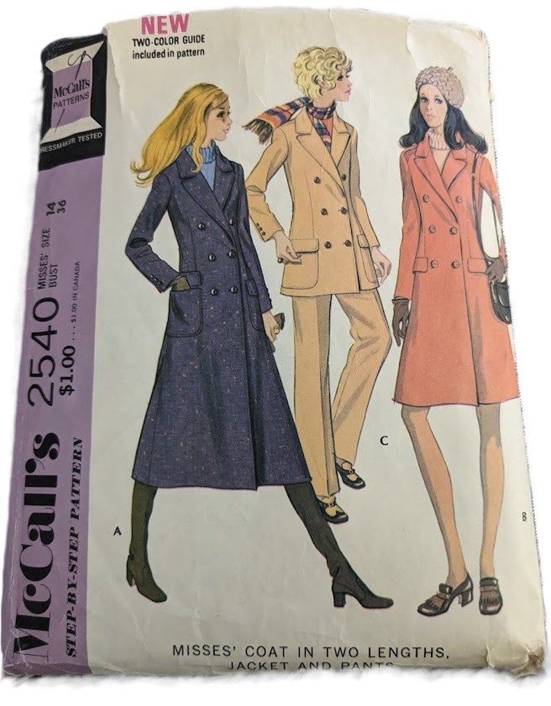 B36 1970s Vintage Sewing Pattern Mccalls 6071 4782 3608 2199 4610 2199 ...