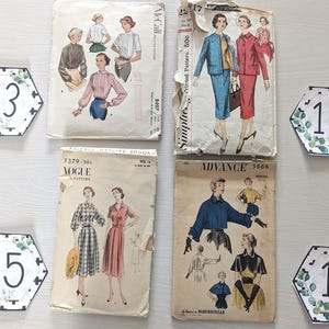 1950s Vintage Sewing Pattern Butterick6713 8615 4878 Vogue 4785 4867 ...