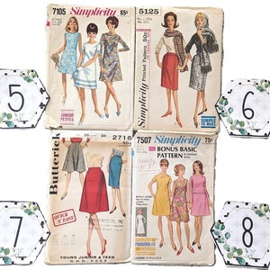 1960s Vintage Sewing Pattern Mccalls 9374 6276 7159 9421 Simplicity ...