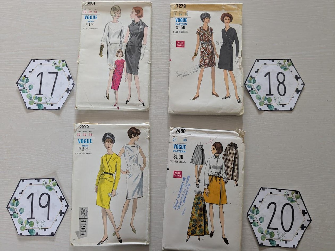 UNCUT Vintage Vogue Sewing Pattern 8234 8105 7759 9253 8177 9224 8244 ...