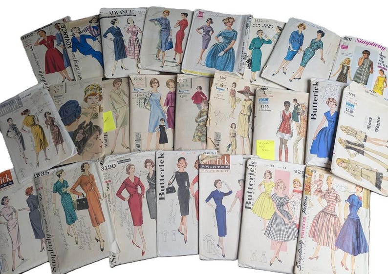 1950/60s Vintage Sewing Pattern Vogue 5109 7781 7855 4971 5565 4243 ...