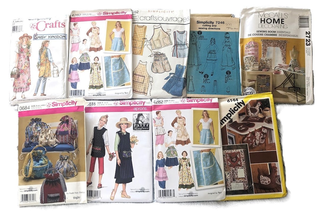 UC Apron Craft Sewing Pattern Simplicity 7052 4282 7481 6144 7246 3818 ...