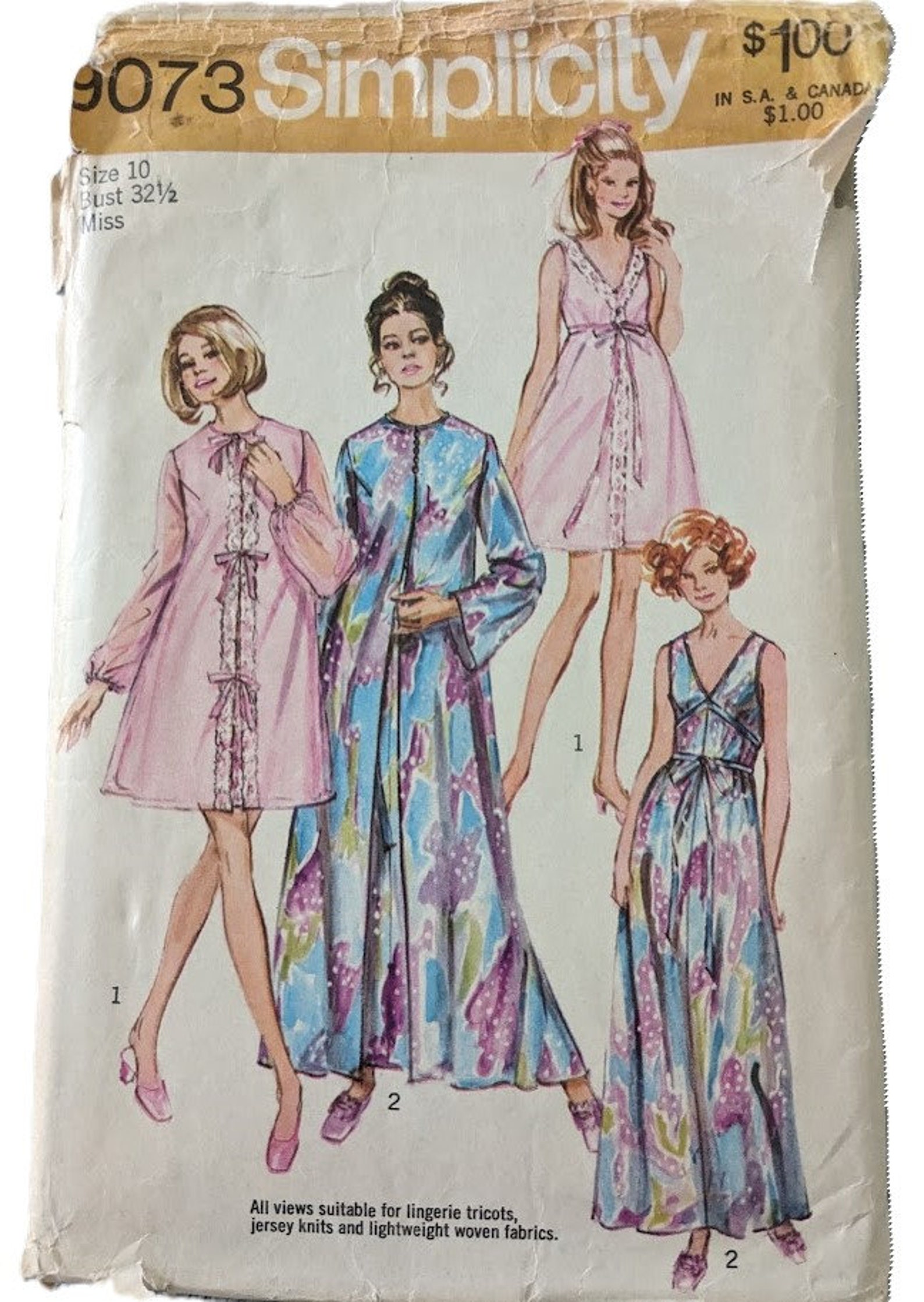B32.5 Vintage 1970s Sewing Pattern Simplicity 9368 6100 9410 9073 5808 ...