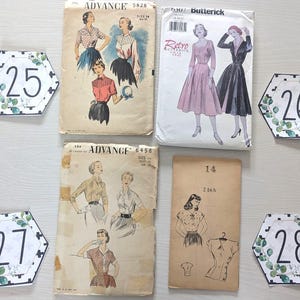 1950s Vintage Sewing Pattern Butterick6713 8615 4878 Vogue 4785 4867 ...