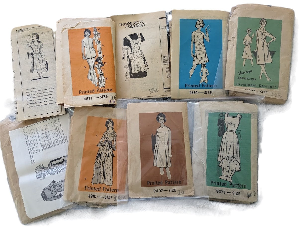 1940s/50s/60s Vintage Mail Order Sewing Pattern 4508 4910 3179 8681 ...