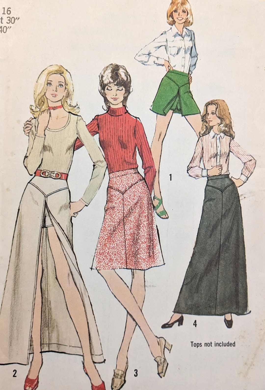 Sz 16 Uncut Vintage Sewing Pattern Simplicity 5311 Skirt & Short Shorts ...