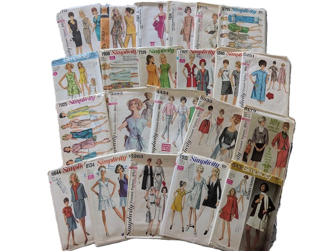 1960s Vintage Sewing Pattern Simplicity 5655 5939 7915 5263 8134 6644 ...