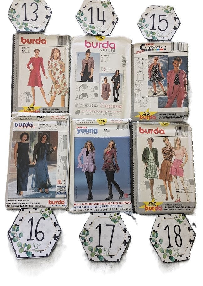 Burda Sewing Pattern 8646 8667 3735 7737 3626 3652 3709 5315 6804 8389 ...