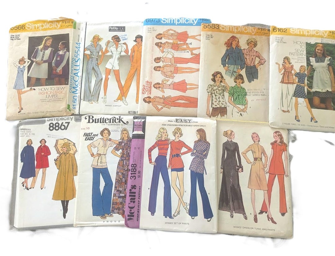 1970s Vintage Sewing Pattern Mccalls 2949 3188 5544 5395 Simplicity ...