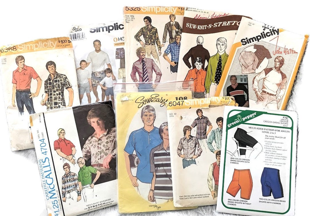 Vintage Mens Sewing Pattern Simplicity 9958 6368 9993 5047 5325 Mccalls ...