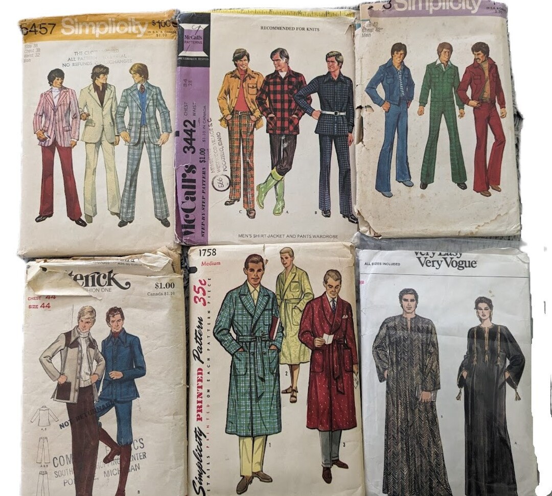 Vintage Mens Sewing Patterns Simplicity 4739 5945 3201 5515 9598 4350 ...
