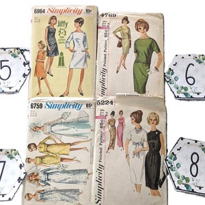 B36 1960s Vintage Sewing Pattern Simplicity 8341 6094 4694 7115 5821 4532 6964 4769 6759 5224 ...