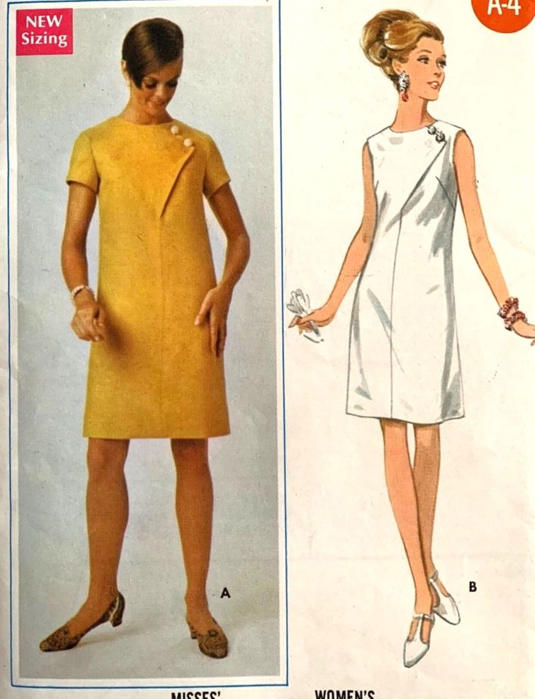 18 B40 Uncut VINTAGE Sewing PATTERN BUTTERICK 4702 One Pieece Dress ...