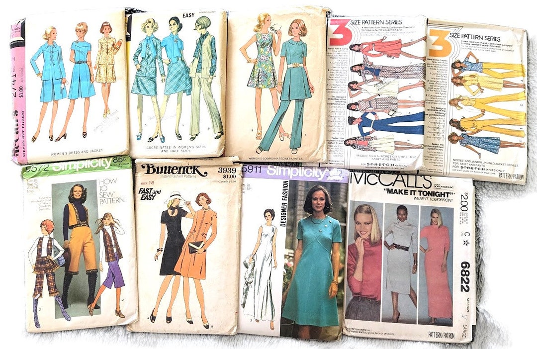 Larger/plus Size 1970s Vintage Sewing Pattern Mccalls 5451 6822 4587 ...