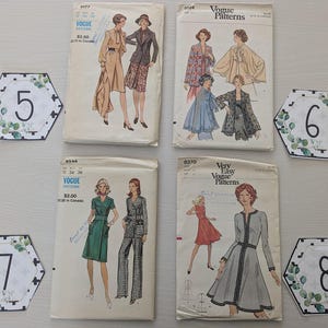 UNCUT Vintage Vogue Sewing Pattern 8234 8105 7759 9253 8177 9224 8244 ...