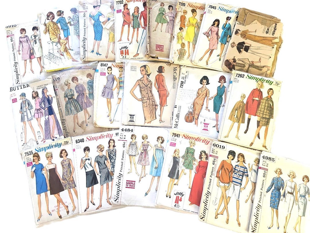 B36 Vintage Sewing Pattern Simplicity 3036 5910 8147 7045 7120 7702 ...