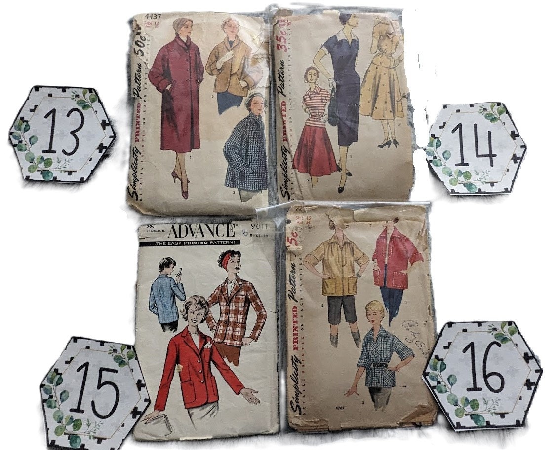 1950s Vintage Sewing Pattern Simplicity 1798 1124 1450 3670 4437 4019 ...