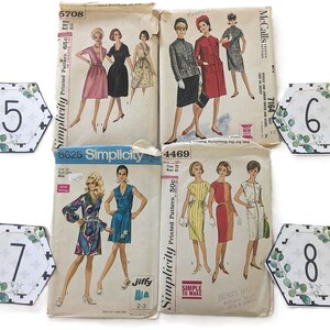 B32 1960s Sewing Pattern Simplicity 7582 7702 8411 7105 7853 2242 3622 ...