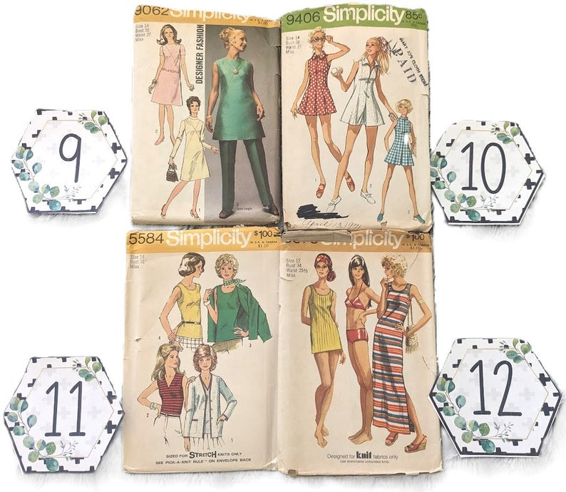 1970s Vintage Sewing Pattern Simplicity 5350 9269 6156 9676 6573 7211 ...